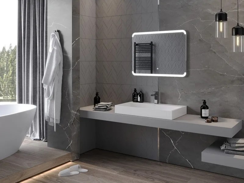 Mexen Nida osvětlené koupelnové zrcadlo 80 x 60 cm, LED 6000K, proti zamlžení - 9806-080-060-611-00