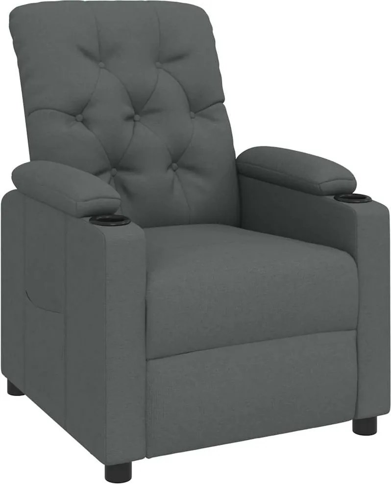 Polohovací křeslo tmavě šedé textil 339103