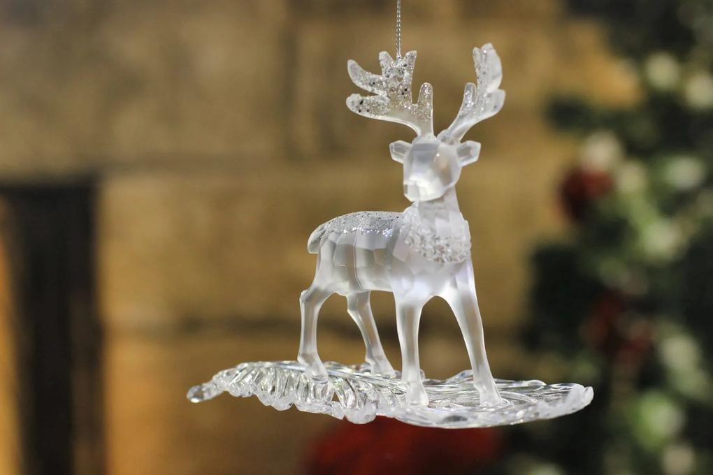 Ledově bílé vánoční ozdoby jeleny 2ks 18cm