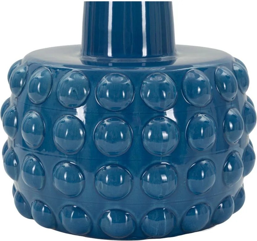 Bílá/modrá keramická stolní lampa s textilním stínidlem (výška 51,5 cm) Gress – Mauro Ferretti