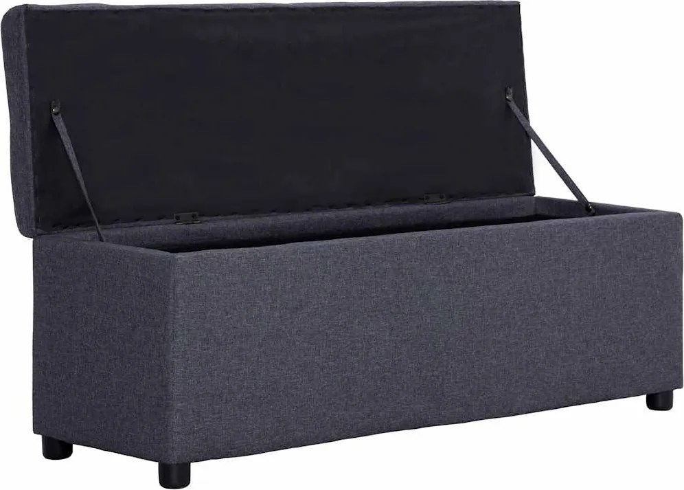 Lavice s úložným prostorem 116 cm světle šedá polyester 281318