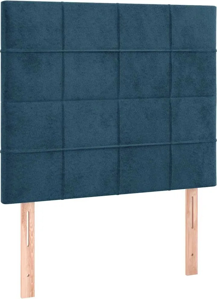 Box spring postel s matrací tmavě modrá 80 x 200 cm samet 3137813