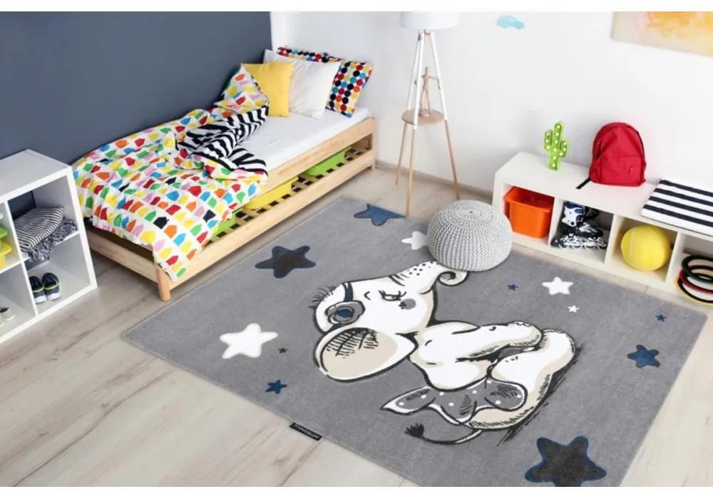 Dětský kusový koberec Sloník šedý 140x190cm