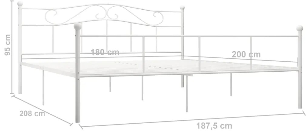 vidaXL Marketos Rám postele bílý kov 180 x 200 cm