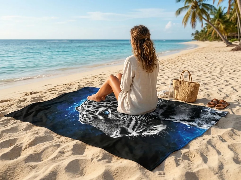 Rychleschnoucí XXL plážová osuška LEORIX barevná 150 x 210 cm, 100% mikrovlákno