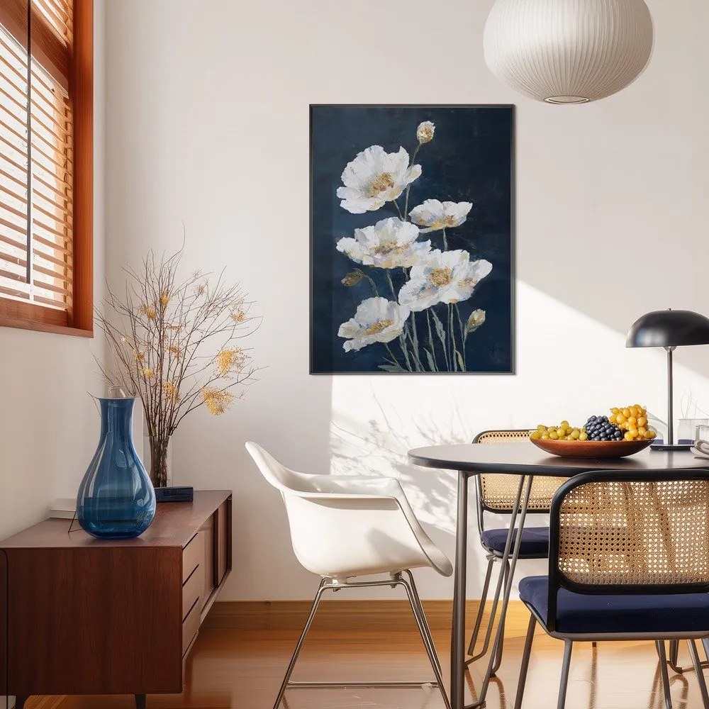 Tištěný obraz s rámem 60x80 cm White Poppies – Styler