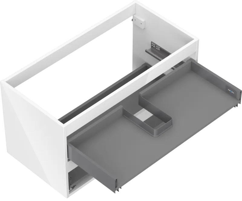 Mexen Box-A, závěsná skříňka 90 cm, 2 zásuvky, bílá lesklá, 91AX0-0900-470-2-00