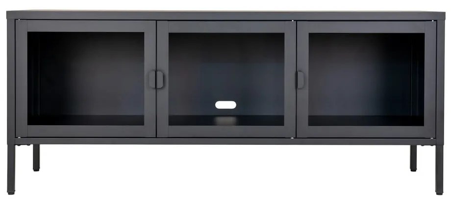 Černý kovový TV stolek 130x55 cm Brisbane – House Nordic