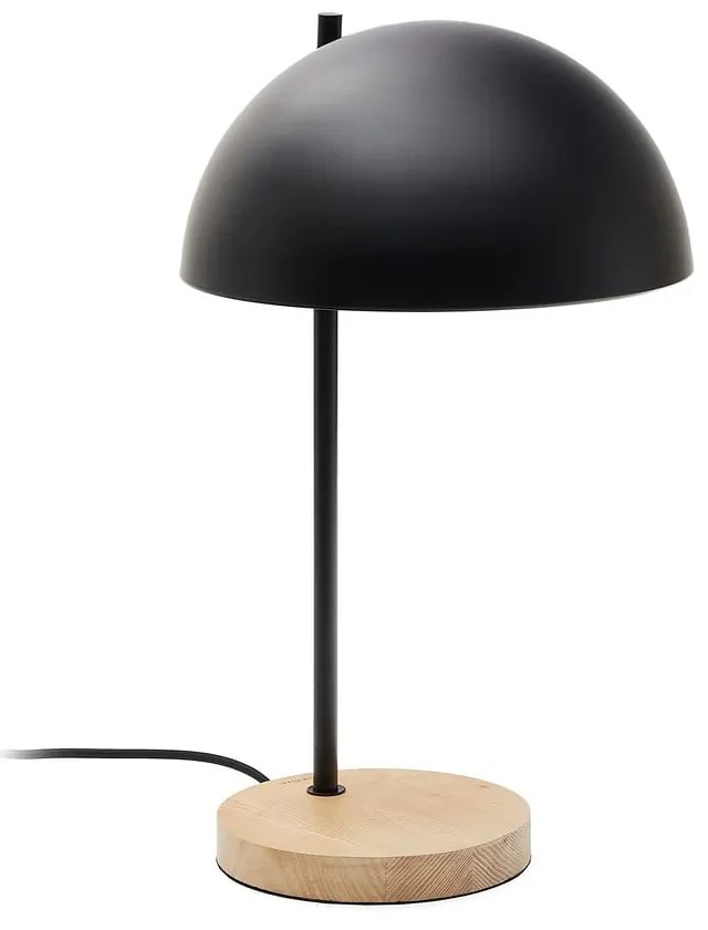Černá/v přírodní barvě stolní lampa s kovovým stínidlem (výška 48,5 cm) Catlar – Kave Home