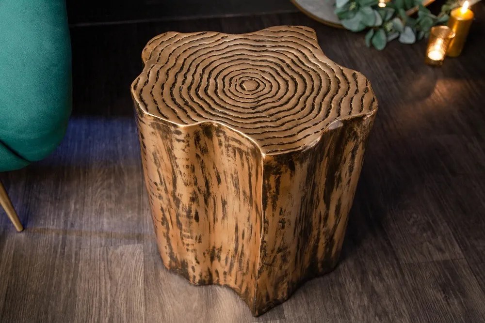 Designový odkládací stolek Malia Organic zlatý