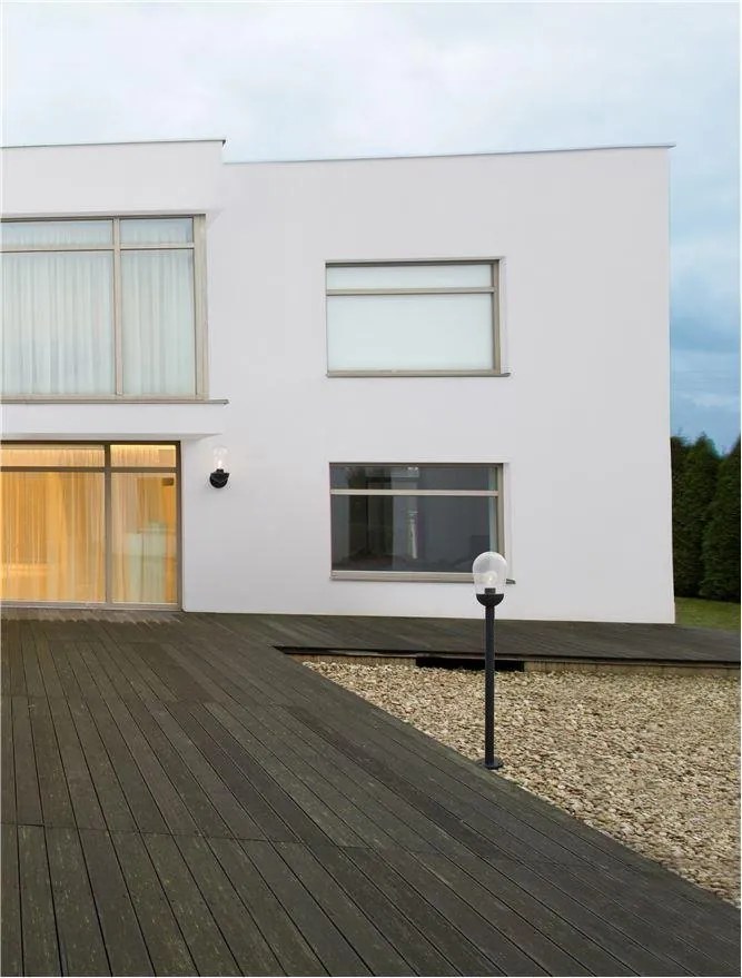 NV 9060196 Venkovní sloupkové svítidlo OMIKA tmavě šedý hliník a čiré sklo E27 1x12W 220-240V bez žárovky IP54 - NOVA LUCE