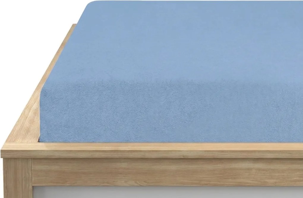 Fleecové napínací prostěradlo MOLTON světle modré 90 x 200 cm