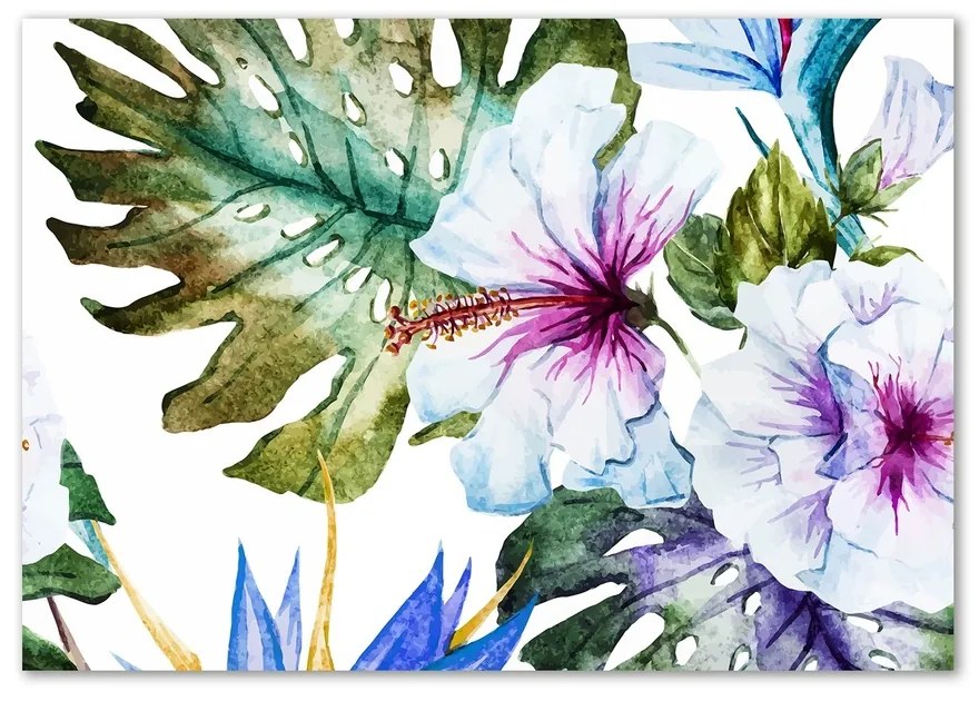 Wallmuralia Fotoobraz na skle Havajské květiny 100x70 cm