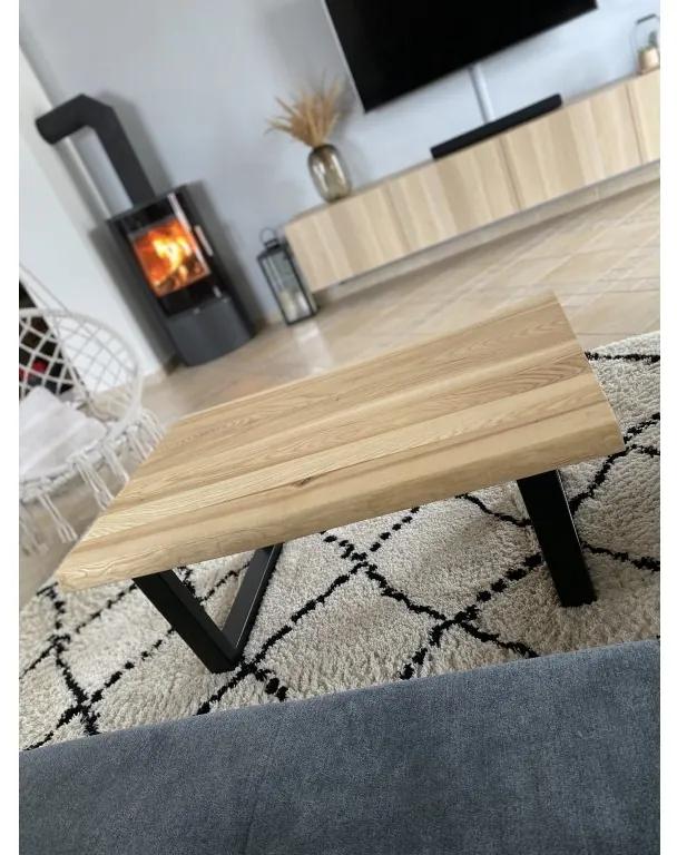 Wudboys Konferenční stolek NATU Barva kovu: Bílá, Dřevo: Dub, Rozměr: 1200X600, moderní skandinávský styl