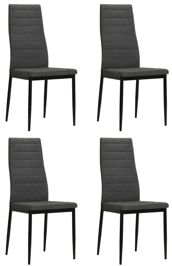 Jídelní židle 4 ks tmavě šedé textil 246180