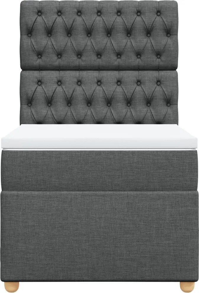 Box spring postel s matrací tmavě šedá 90x200 cm textil 3291171