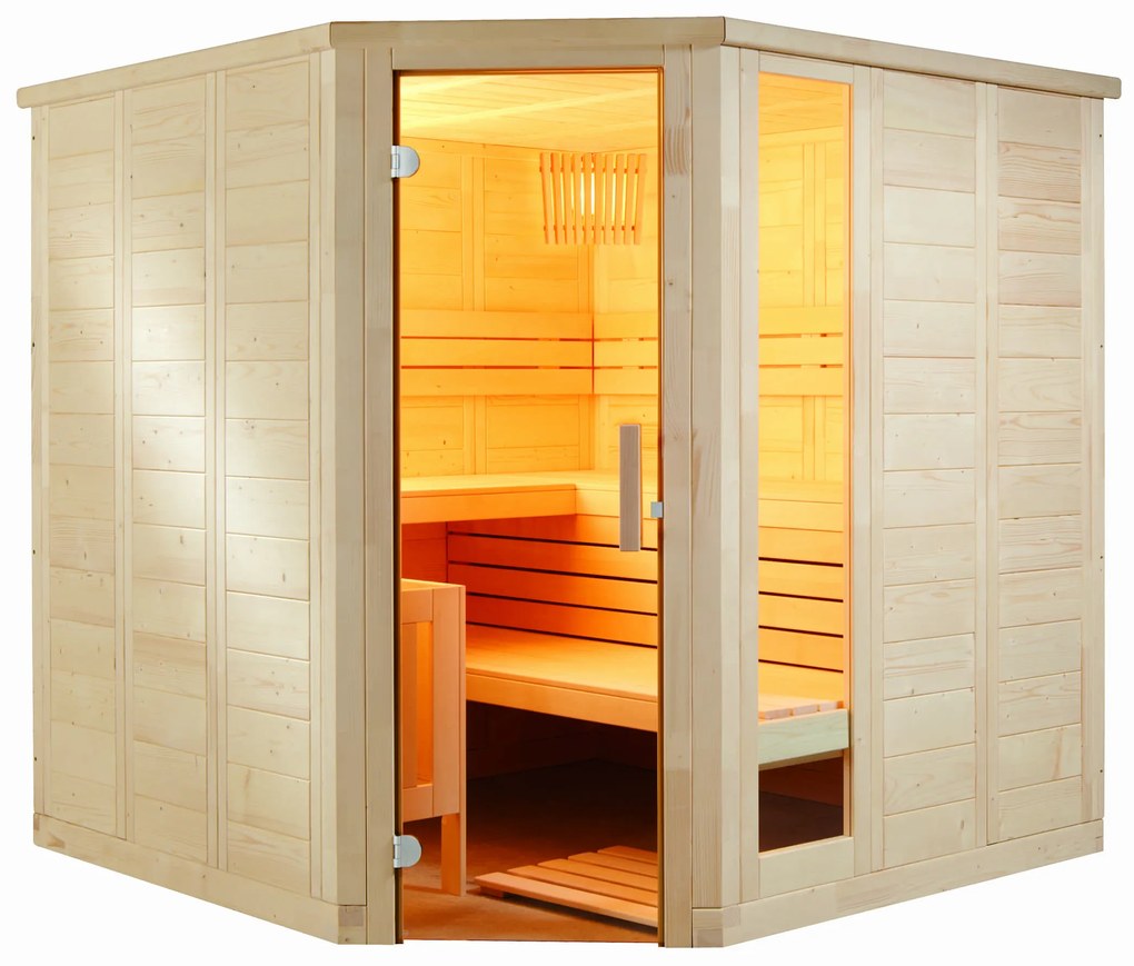 Sentiotec finská sauna Komfort Corner Large 234x206x204cm