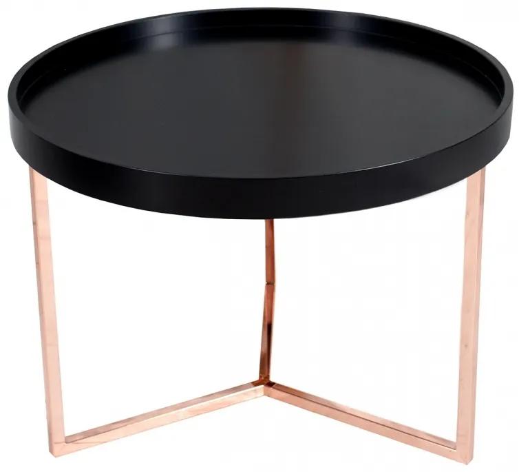 INV Odkládací stolek Linoa 60cm černá/měď