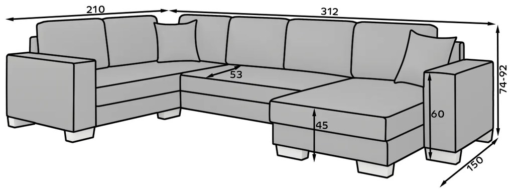 Marco sedací souprava Materiál / Dekor: Berlin 03, Ekokůže Soft 33, Orientace: Levá