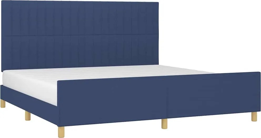 Rám postele bez matrace modrý 200 x 200 cm textil 3125249