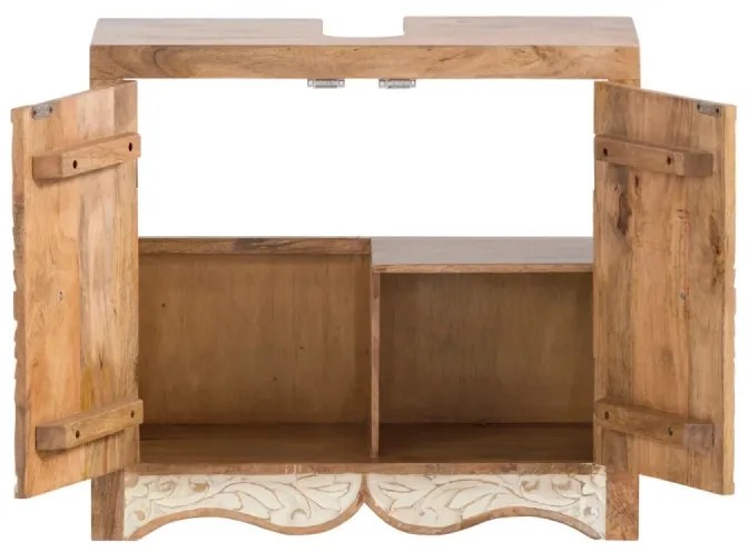 furniture-nabytek.cz - Masivní skříňka pod umyvadlo Delmar Mango, lakovaná, hnědá – 67×30×61 cm