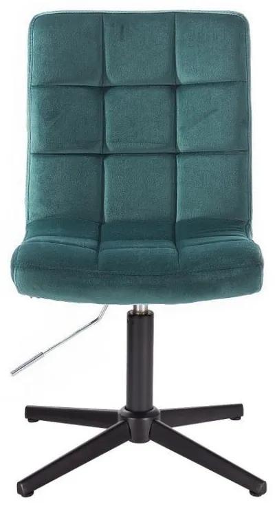 Židle TOLEDO VELUR na černém kříži - zelená