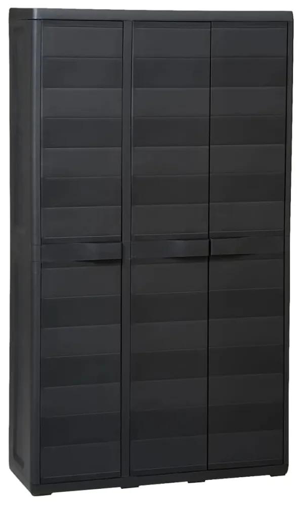 43700 vidaXL Zahradní skladovací skříň se 4 policemi černá