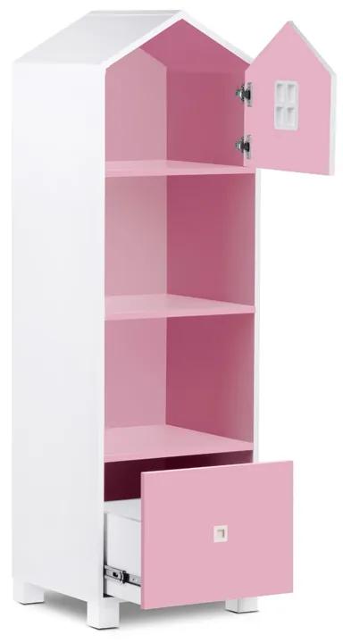 Vingo Dětská knihovna domeček - růžová, 152 cm