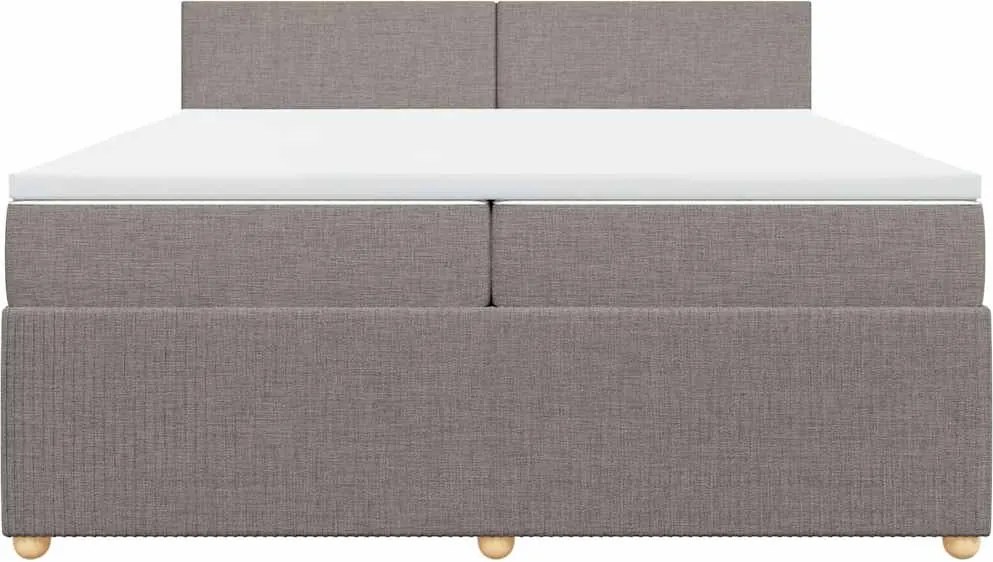 Box spring postel s matrací taupe 200x200 cm textil 3287560