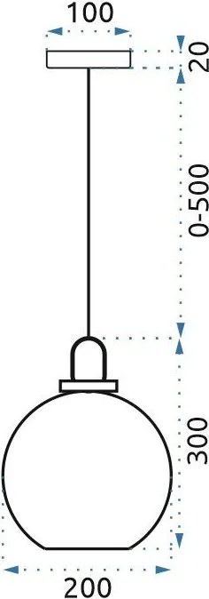 Toolight - Závěsné svítidlo ze skla 1xE27 60W APP442-CP, zlatá, OSW-05633