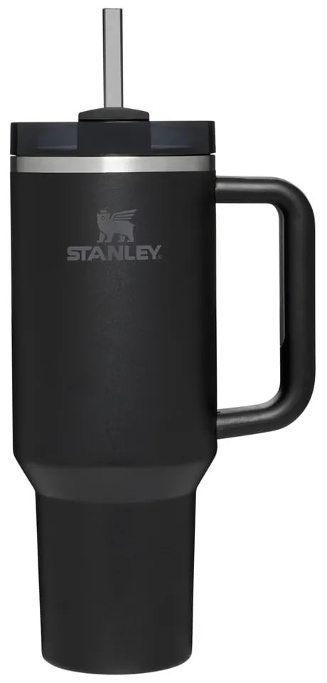 Černá termoska s brčkem z nerezové oceli 1,18 l Quencher H2.0 FlowState Tumbler Black – Stanley