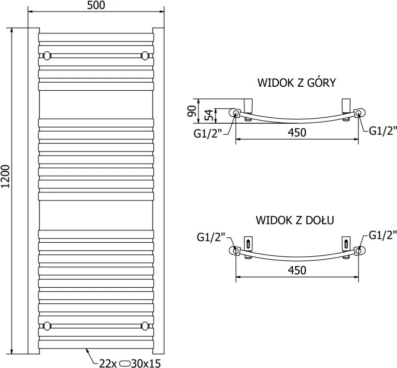 Mexen Helios, topné těleso 1200 x 500 mm, 567 W, černá, W103-1200-500-00-70
