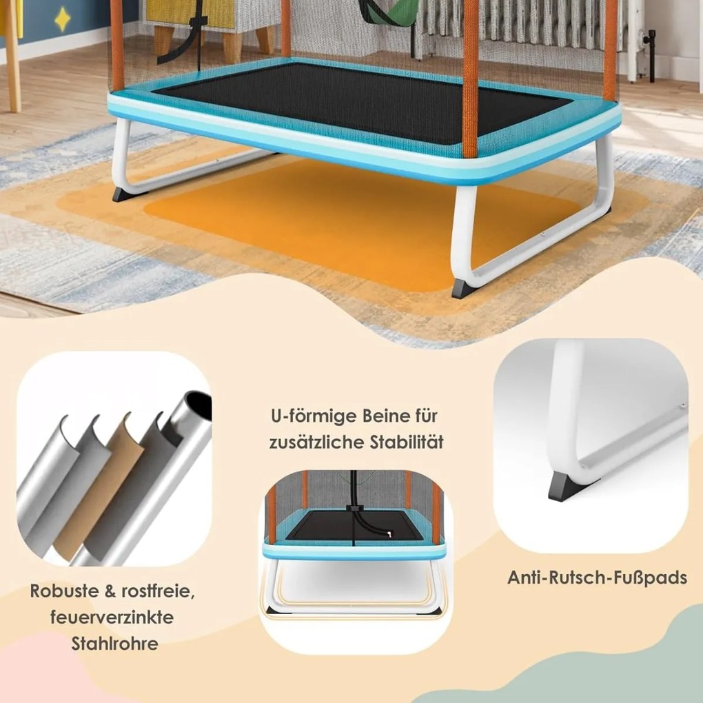 Costway 3-in-1 Dětská trampolína s houpačkou a horizontálním barem