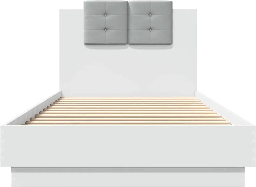 Rám postele s čelem a LED osvětlením bílý 90 x 200 cm 3210031