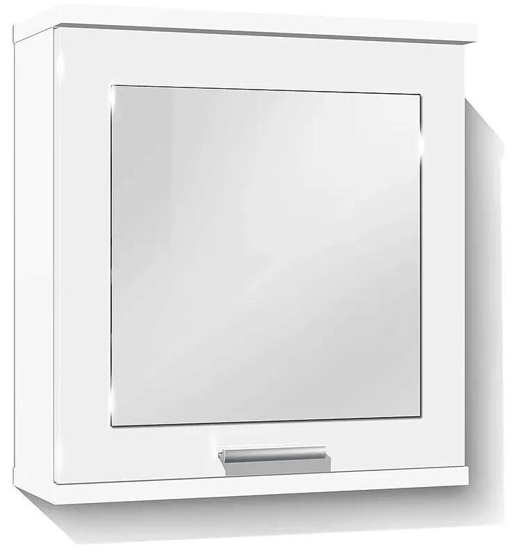 Nabytekmorava Koupelnová skříňka se zrcadlem K28 barva skříňky: bílá 113, barva dvířek: bílý lesk