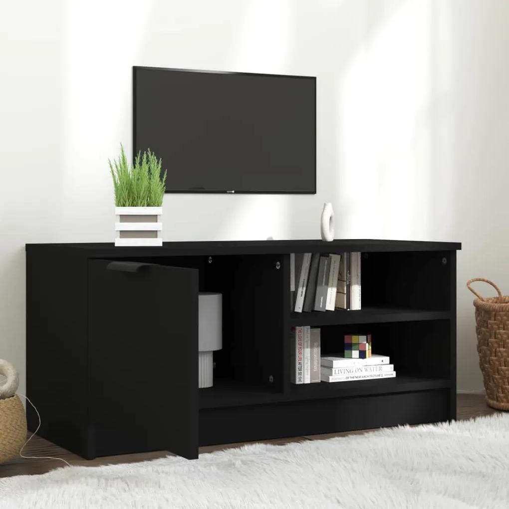 TV skříňka černá 80 x 35 x 36,5 cm kompozitní dřevo - Default Title