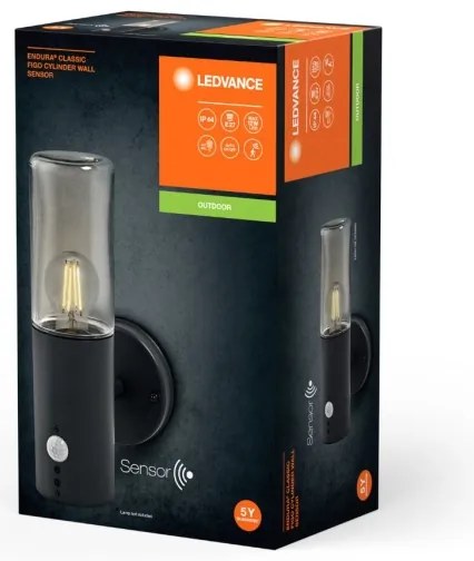 Ledvance - Venkovní nástěnné svítidlo se senzorem FIGO CYLINDER 1xE27/20W/230V