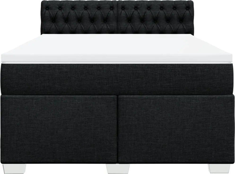 Box spring postel s matrací černá 140x200 cm textil 3285920