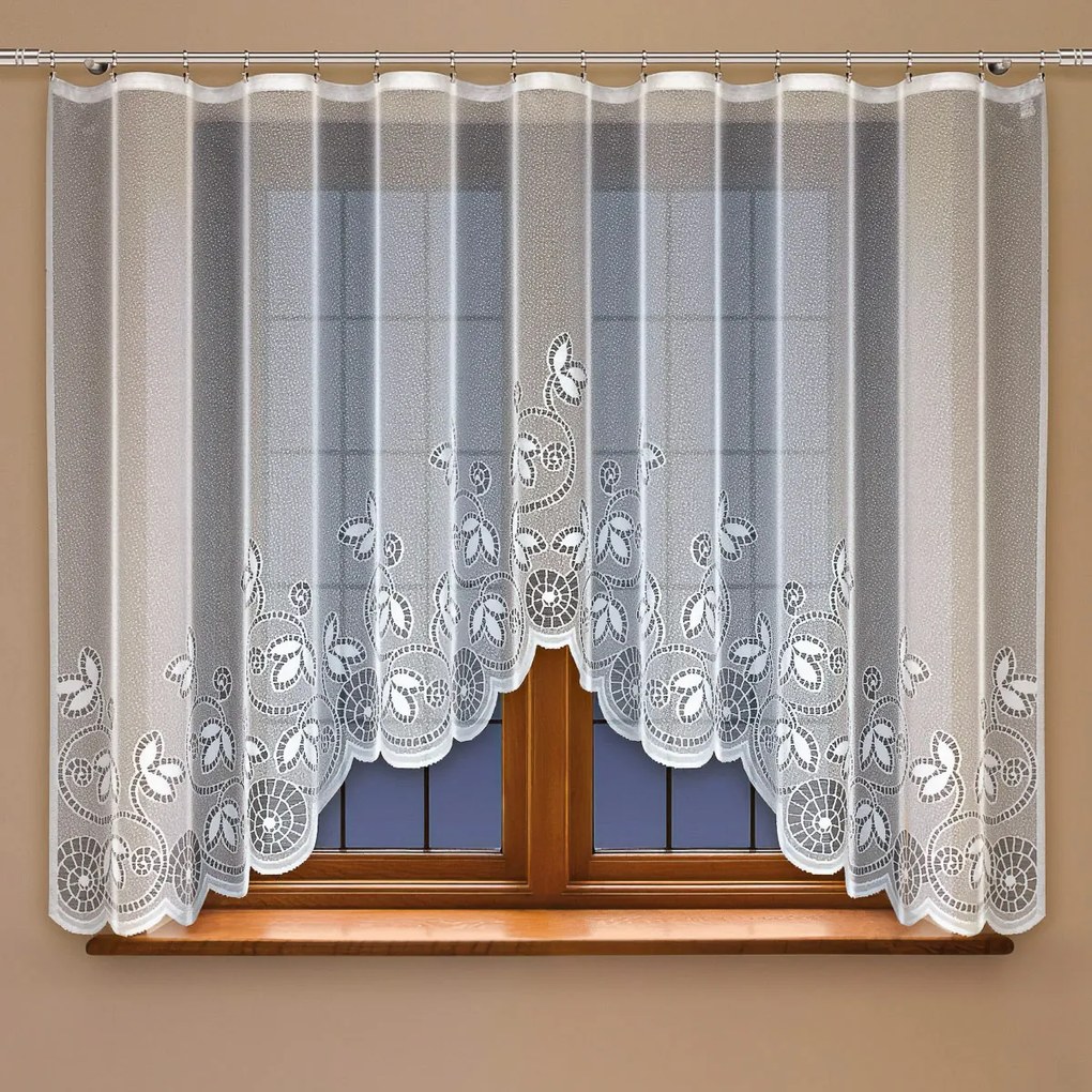 Olzatex kusová záclona ZINA jednobarevná bílá, výška 250 cm x šířka 200 cm (na dveře)