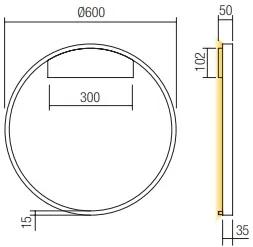 Stropní nástěnné kruhové led svítidlo REDO Febe Barva: Bílá 4000K, Ø - Průměr: Indirect 80cm