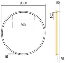 Stropní nástěnné kruhové led svítidlo REDO Febe Barva: Matt Gold 4000K, Ø - Průměr: Indirect 60cm