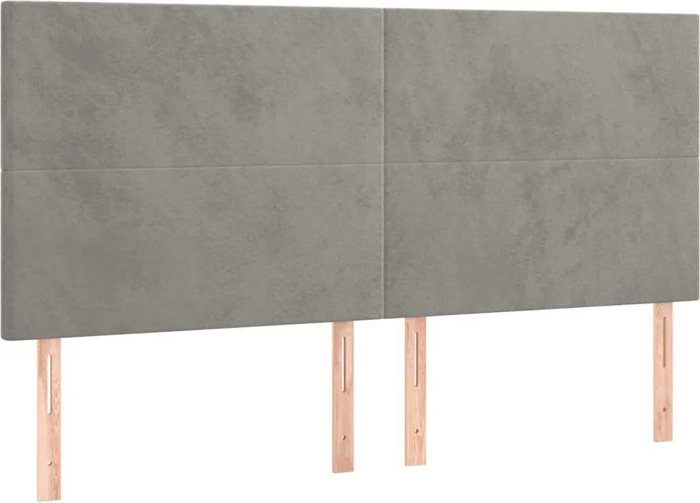 Box spring postel s matrací světle šedá 200x200 cm samet 3129111