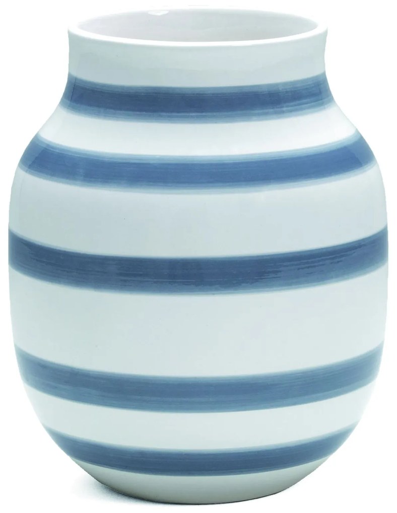 KÄHLER Váza Omaggio Light Blue 21 cm, modrá barva, bílá barva, keramika