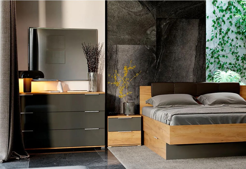 Komoda 3šu Lava / dub kraft Luna