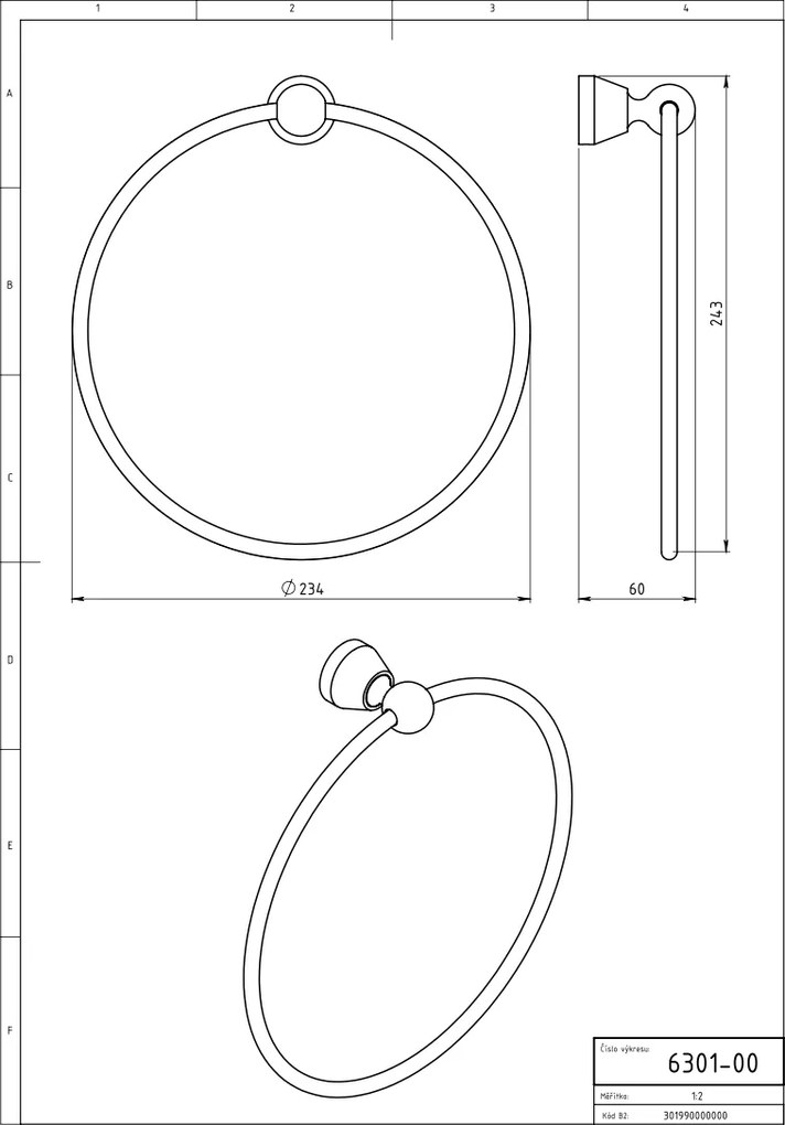 Novaservis - Kruhový držák ručníků Metalia 3 chrom, 6301,0