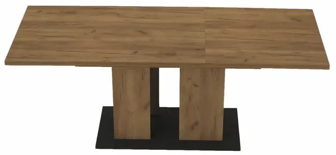 Jídelní stůl, dub craft zlatý/grafit šedá, 155-204x86 cm, FIDEL