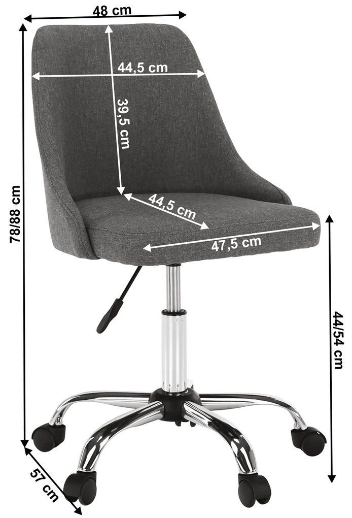Kondela Kancelářská židle, šedá / chrom, Ediz