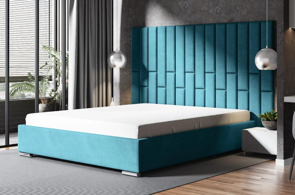 Eka Čalouněná postel LANA 140 x 200 cm Barva látky Trinity: (2303) Světlá béžová, Úložný prostor: S dřevěným rámem úložného prostoru