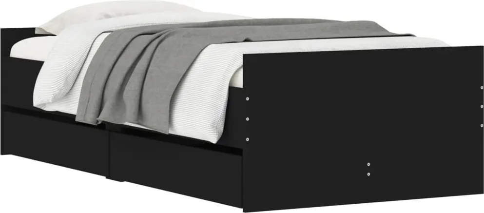 Rám postele se zásuvkami černý 75 x 190 cm Small Single 3207386