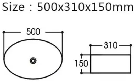 BPS-koupelny Keramické umyvadlo na desku HYD-CI-MAR1-500 50x31 cm, bílý mramor